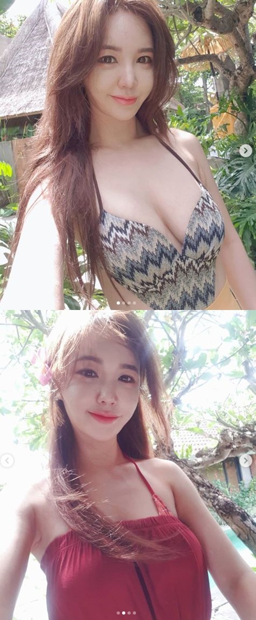 강예빈 볼륨감 넘치는 몸매 자랑 “더운나라가 좋당” [m ★sns]