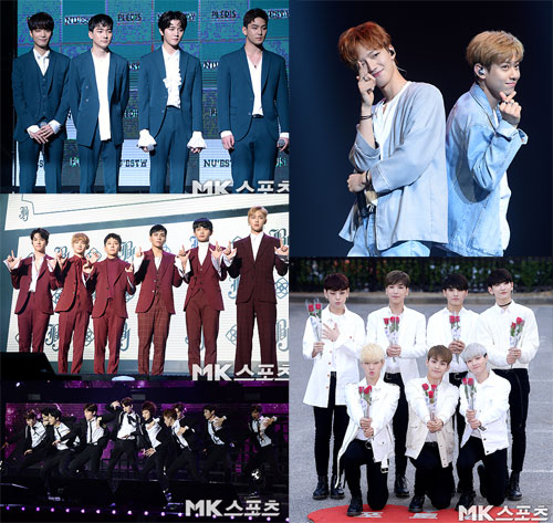 [M+연말결산…가요②] 젝키·슈주·세븐틴·워너원, 숨 가빴던 男그룹의 행보