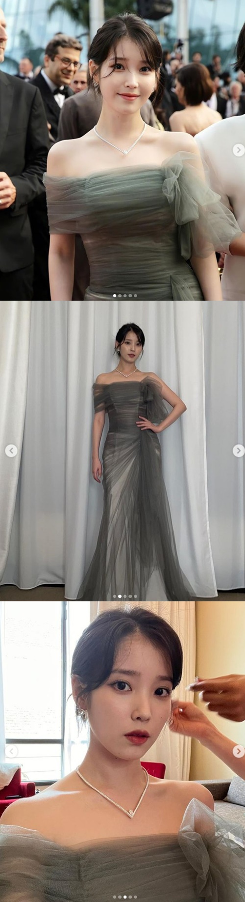 아이유, 드레스 입고 우아하게…미모+비율 다 美쳤다[M+★SNS] - MBN