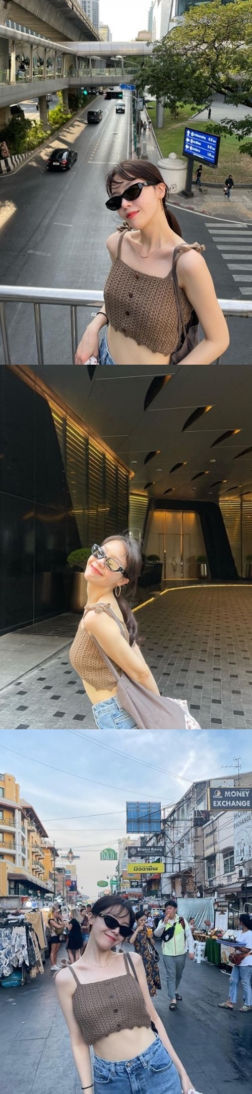 방민아, 방콕서 뽐낸 종잇장 몸매 [M+★SNS]