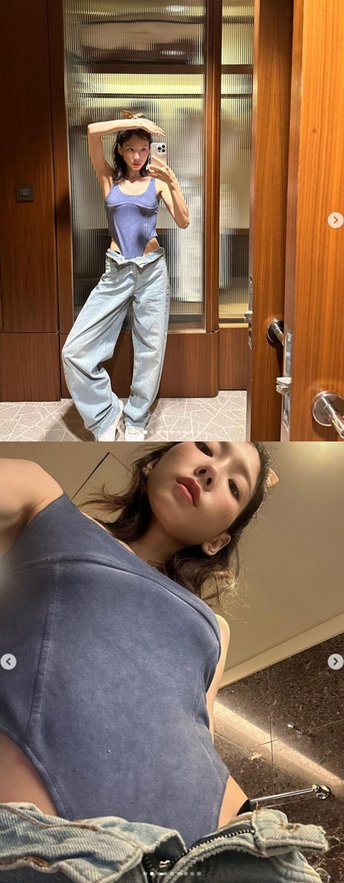 태연, 파격 그 자체..바지 지퍼 내리고 모노키니 노출 [M+★SNS] - MBN